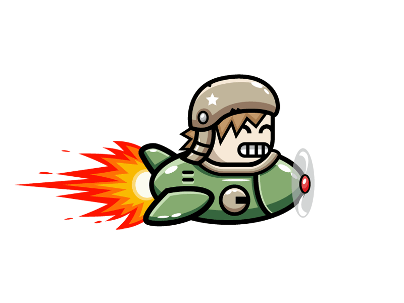 Male Pilot Game Character Bee Aircraft Sprites Game